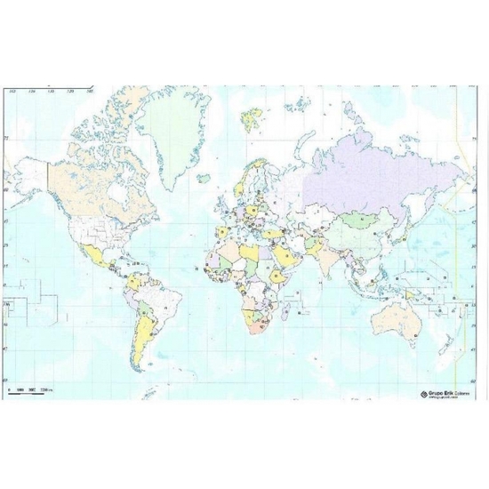 MAPA MUDO MUNDO POLÍTICO 22X30